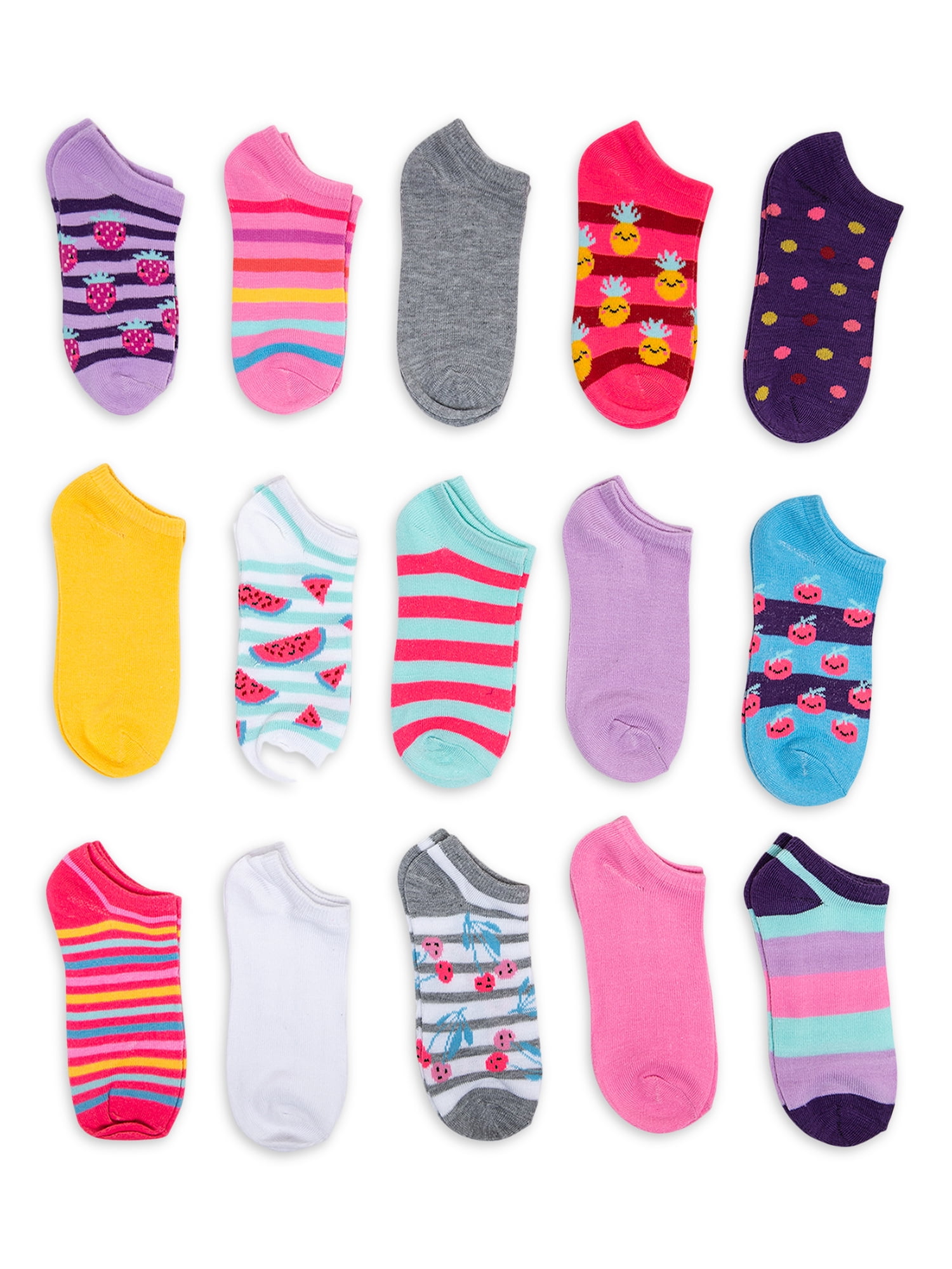 Wonder Nation Girls Socks, 15-Pack, Sizes S-L - Walmart.com