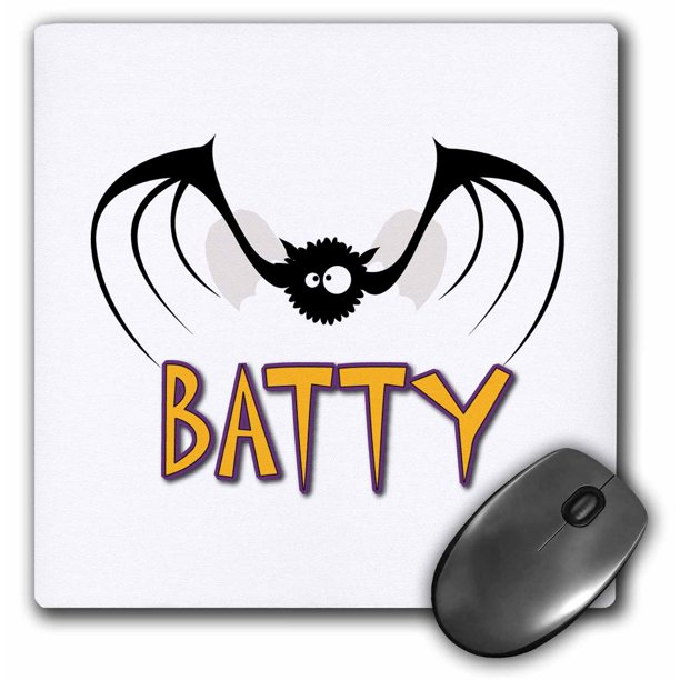 3dRose Cute Silly Batty Bat Halloween Animal Cartoon, Mouse Pad, 8 by 8 ...