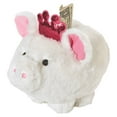 Kids Plush Piggy Bank Stuffed Animal Coin Bank for Girls - White ...