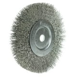 Weiler Narrow Face Crimped Wire Wheel, 6 in D x 3/4 W, .0118 Stainless ...