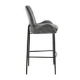 Charcoal Fabric Black Finish 26" Counter Height Bar Stool | Versatile ...