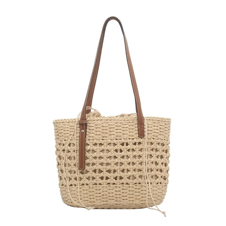 Stylish Straw Handbag Purse Bucket Handwoven Summer Vacation Women ...