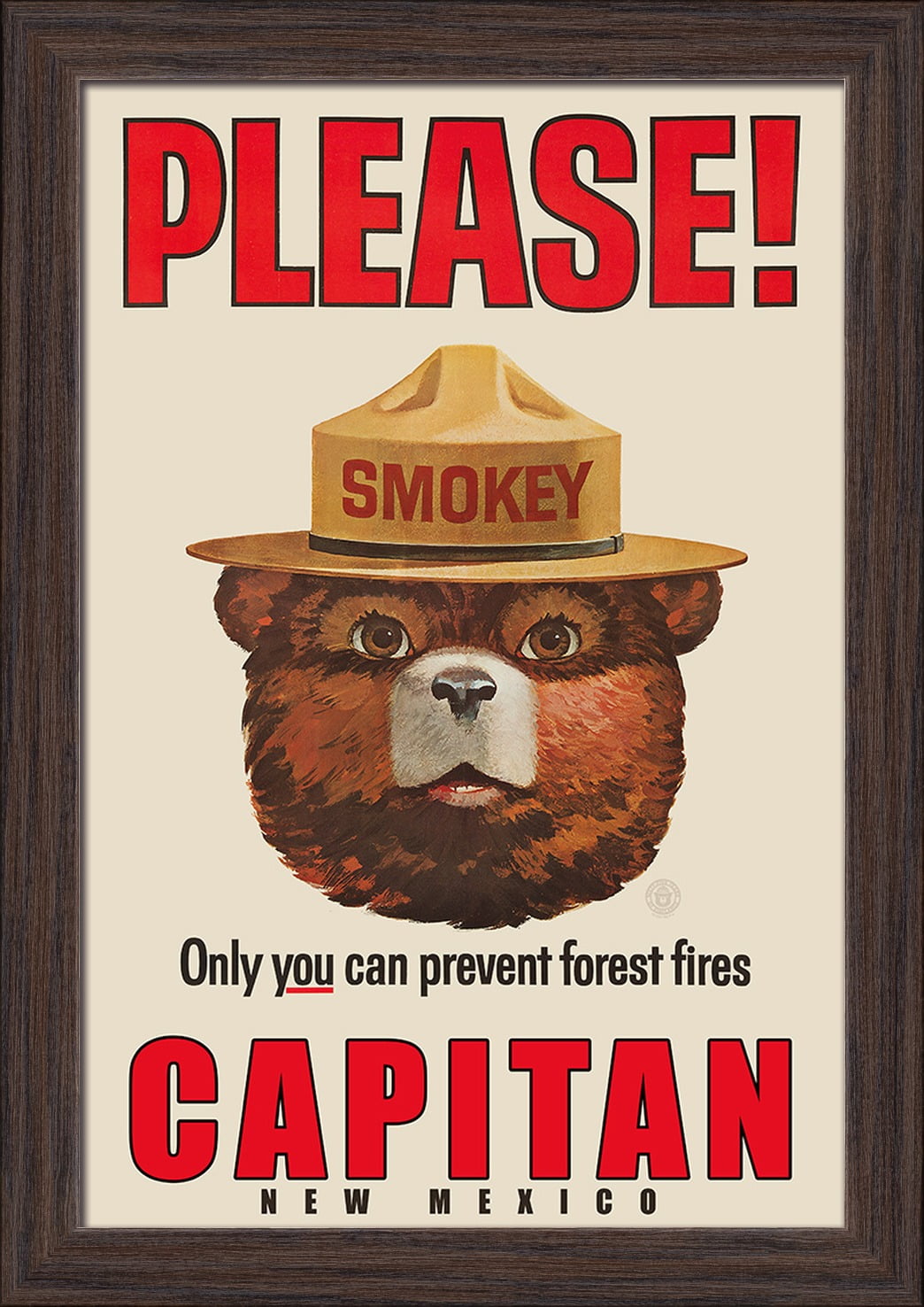 Capitan New Mexico Smokey Bear Vintage Poster Only You Can Prevent