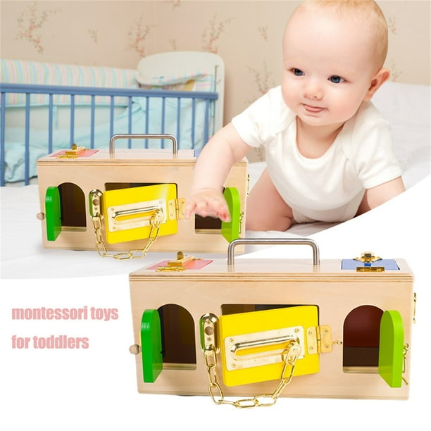 Wooden Unlocking Toy Lock Box Toy Kindergarten Montessori Preschool ...