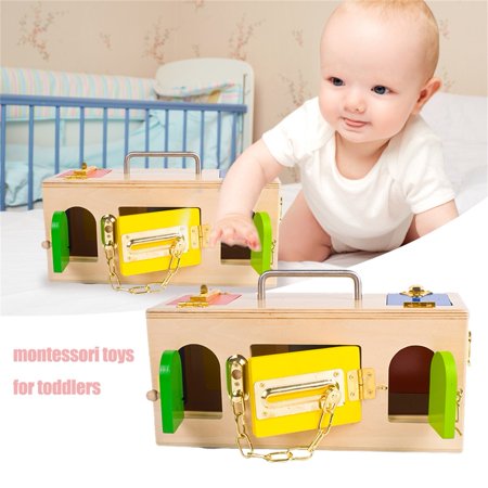 Wooden Unlocking Toy Lock Box Toy Kindergarten Montessori Preschool ...