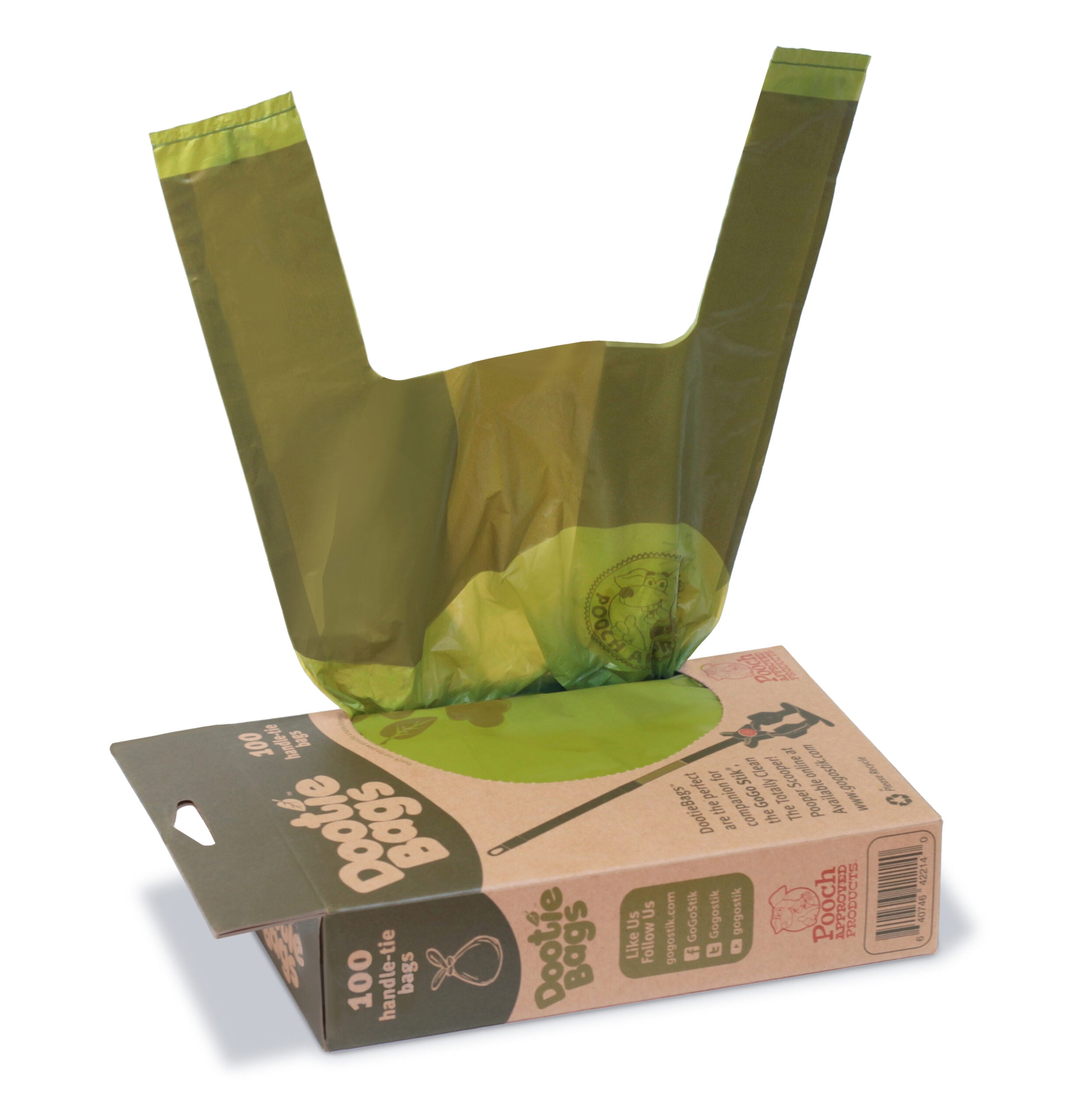 Dootie Bags™ Medium-Large, E-Z Tie Handle Dog Waste Poop Bags, Strong ...