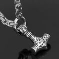 GKNET Nordic Totem Viking Thor Hammer Stainless Steel Loop Chains Men's ...