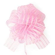 Weststone 50pcs Satin Pink Bows 3 1/2" Span x 2" Tail, Ribbon Width 1 ...