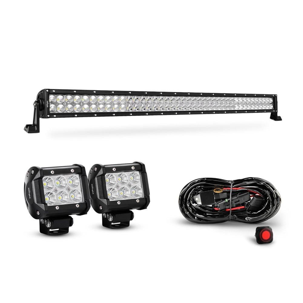 Nilight 42 Inch 240W Spot Flood Combo Led Light Bar 2PCS 4 Inch 18W ...