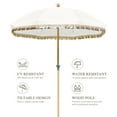 LAGarden 6 Ft Fringe Patio Umbrella with Tassel Jazz Age Wood for ...