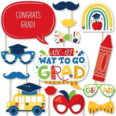 Big Dot of Happiness Funny Maroon Graduation Party Photo Booth Props ...