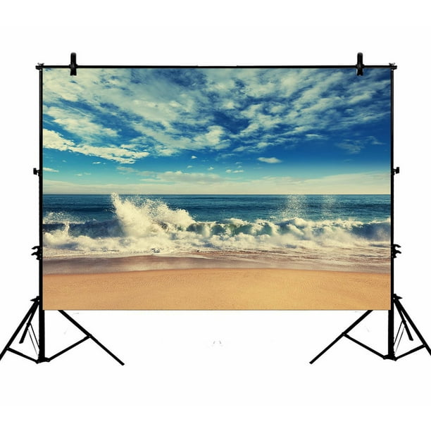PHFZK 7x5ft Ocean Wave Backdrops, Serenity Beach Photography Backdrops ...