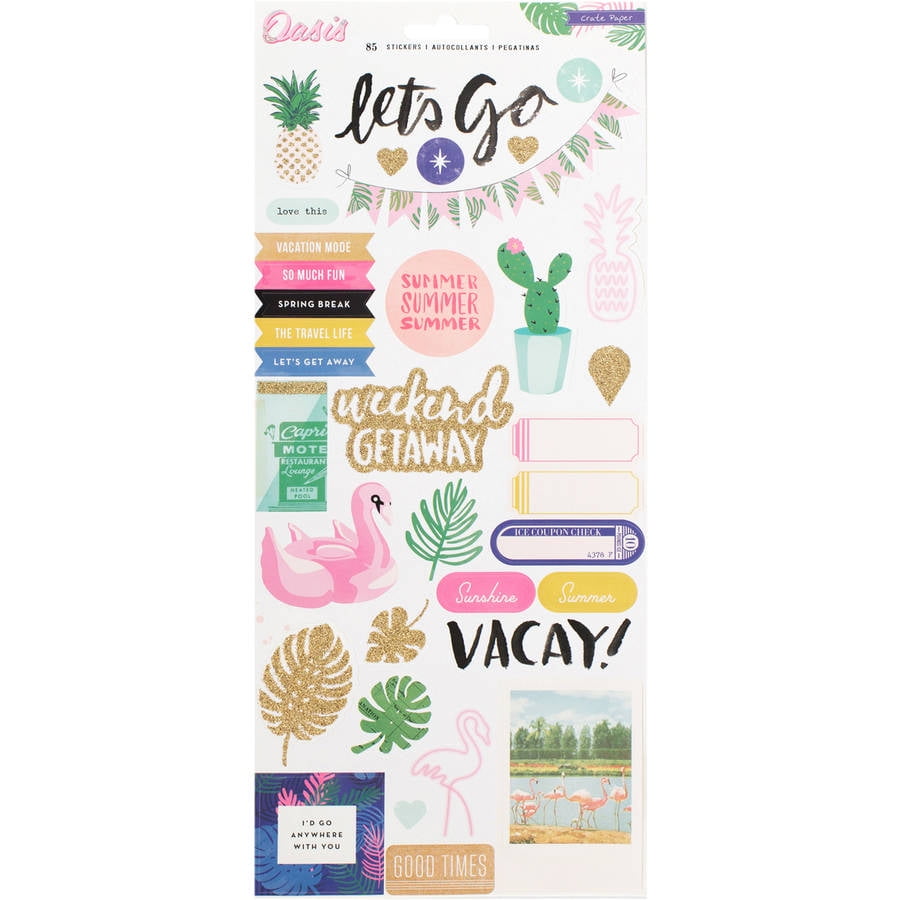 Oasis Cardstock Stickers, 6" x 12", 2pk - Walmart.com