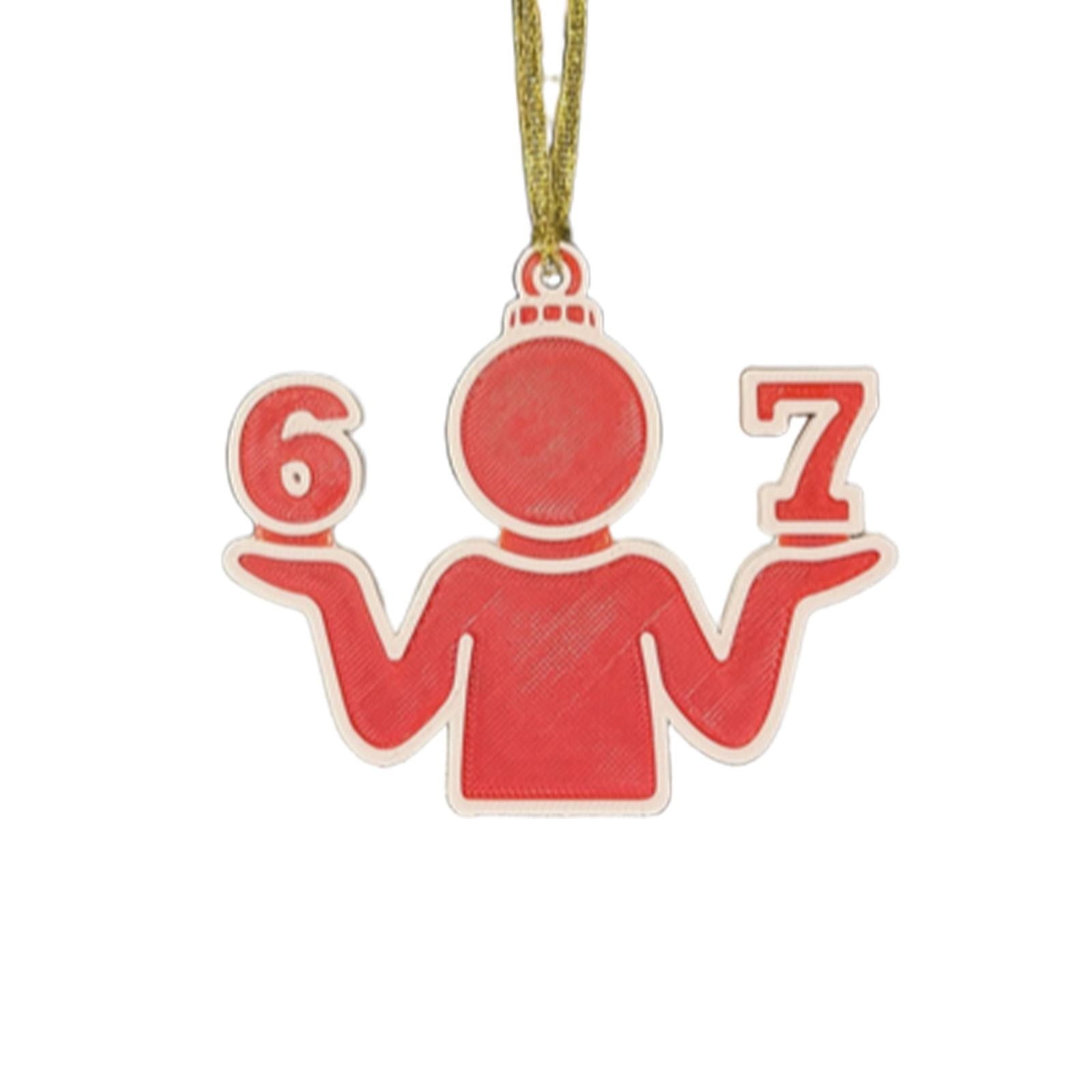 Six Seven Christmas Ornament 2025 2D Acrylic Santa Hat 6 7 Christmas ...