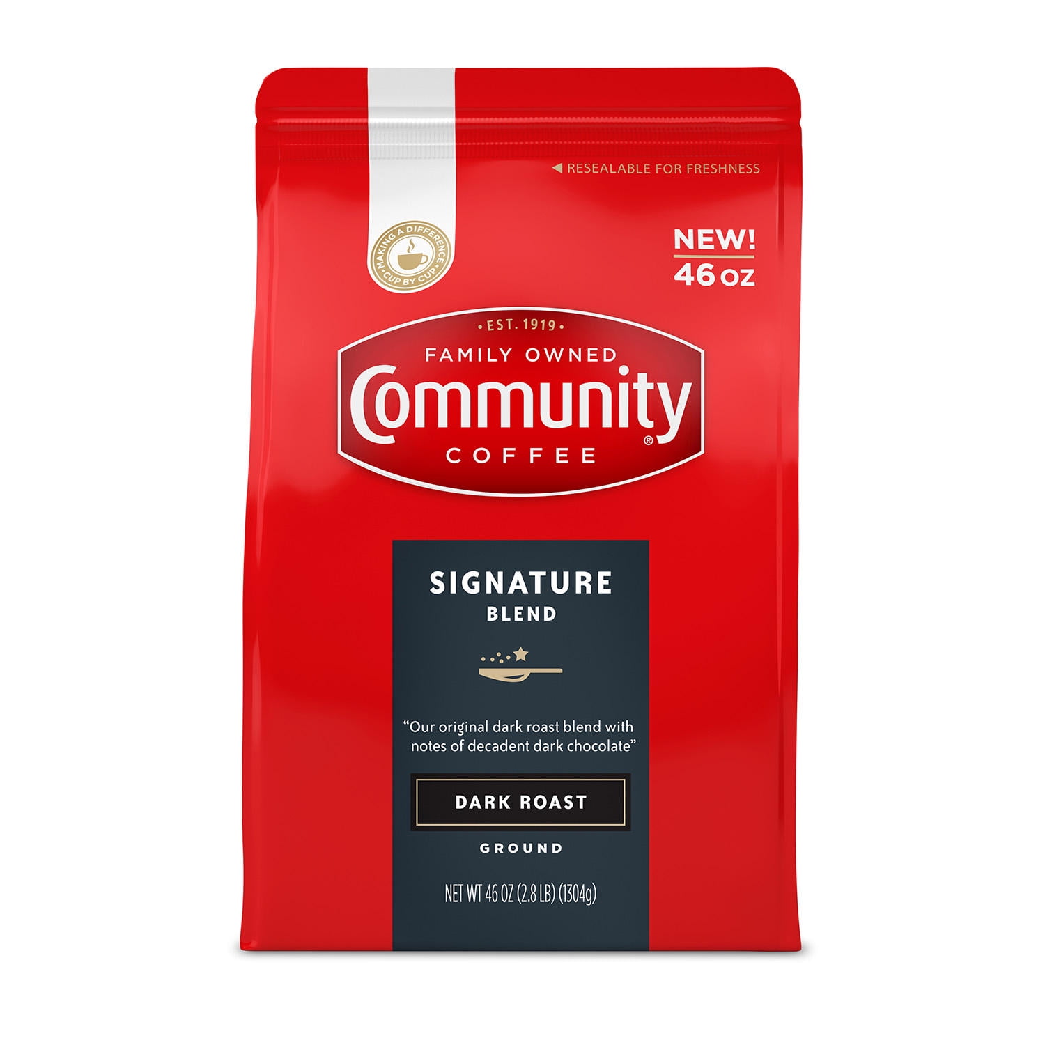 Community Coffee Ground Dark Roast, Signature Blend (46 Ounce ...