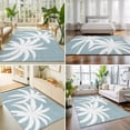 Blue Palm Tree Washable Living Room Rugs 6'x9', Summer Tropical Beach ...