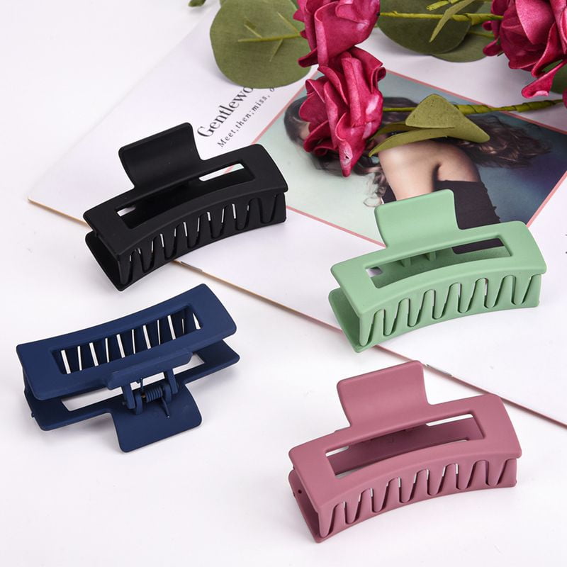 Yaoping 4 Pieces Hair Claw Clip Set,3 Inches Non-slip Large Claw Clip ...