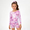 Byoo Little Girls Leopard Graphic Gymnastics Outfit Set Long Sleeve ...