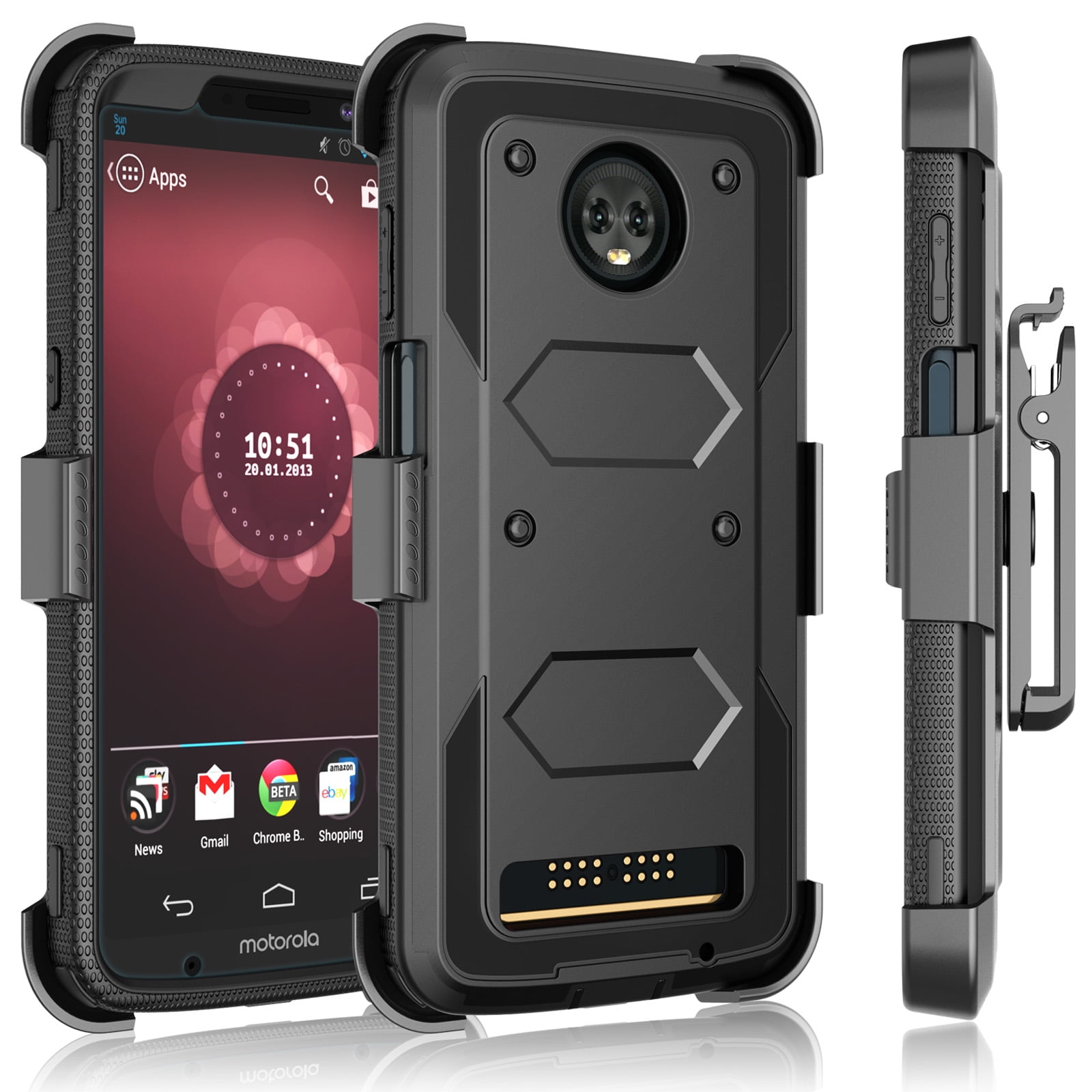 Tekcoo Case Holster Belt for Moto Z3 / Moto Z4 / Moto Z3 Play / Moto Z4 ...