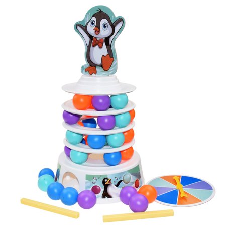 Clearance！ Penguin Skiing Tower Stacking Fun Board Game Balance Suspend ...