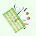 6 Pcs Multi Size Striped Green Nylon Mesh Bags Zipper Makeup Bag ...