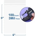 100PCS 6" x 9" Thick 3 Mil Clear Zip Seal Lock Poly Bags Reclosable ...