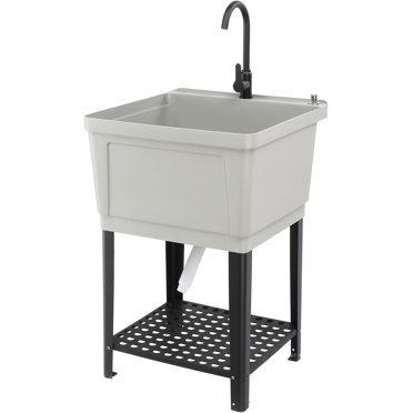 MUSTEE 20 in W x 24 in L x 34 in H, Floor Mount, Thermoplastic, Utility ...