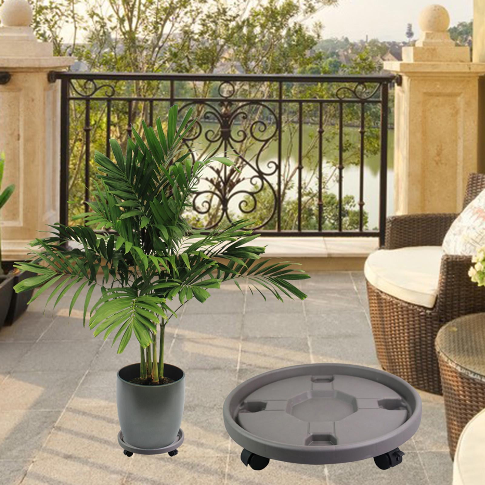 Round Durable with Caster Wheels Flower Pot Stand, Plant , Planter ...