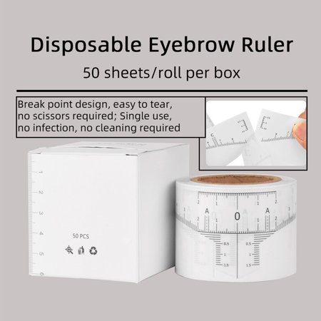 kurtrusly 50 Pieces Single-use Eyebrow Ruler Sticker Measure Stencil ...