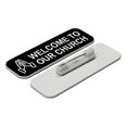 Welcome To Our Church 1 x 3" Name Tag/Badge, Black, Praying Hands ...