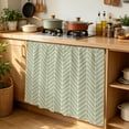 Cabinet Curtain 35''W x 35''L,Sage Green Geometric Under Sink Curtain ...