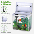 PONDON Fish Tank, 1.7 Gallon Glass Aquarium with Air Pump & LED Light ...