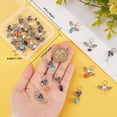 28Pcs/Box Mixed Stone Chips Pendants Hamsa Hand Charms Charm Symbol ...