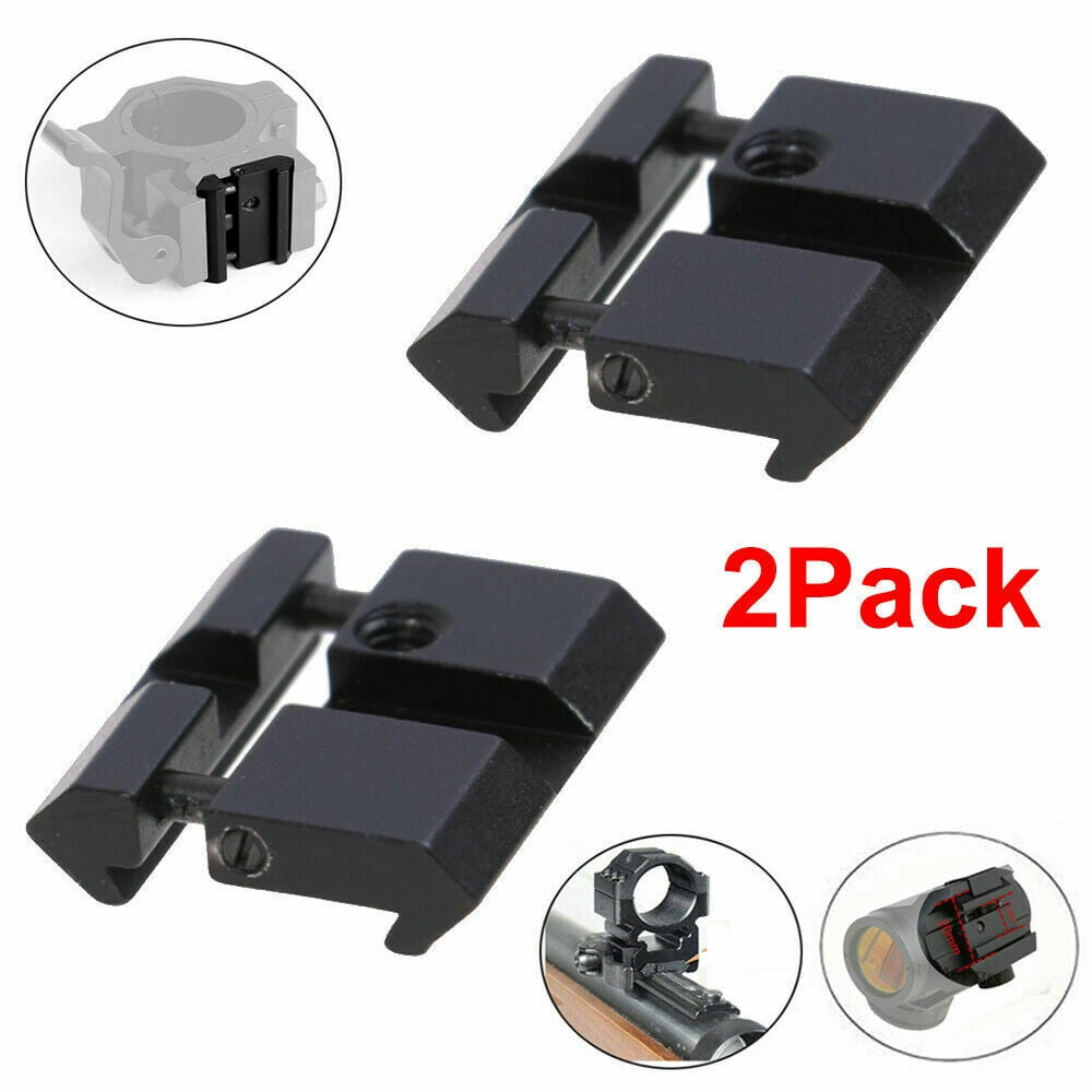 2X Tactical Scope Adapter Mount Base 11mm Dovetail to 20mm Weaver ...