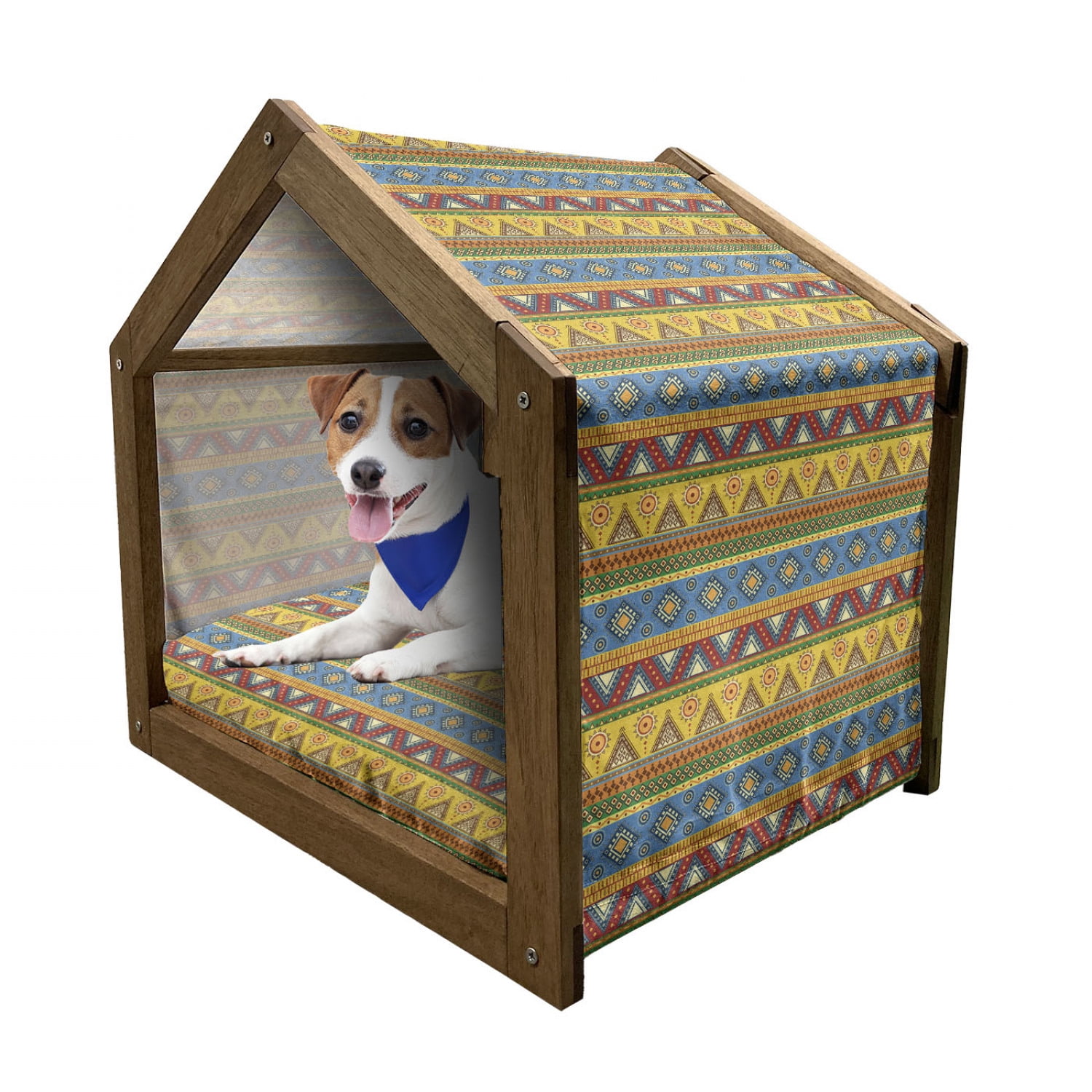 Aztec Pet House, Traditional Classic Tribal Style Folk Motif Sun ...