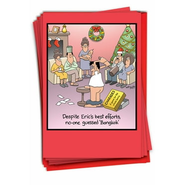 12 Funny Merry Christmas Cards Pack (1 Design, 12 Cards) - Week Off ...