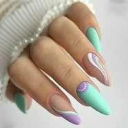 DEEHE Artificial Press On Nails Pure pink bow Reusable Fake Nails Set ...