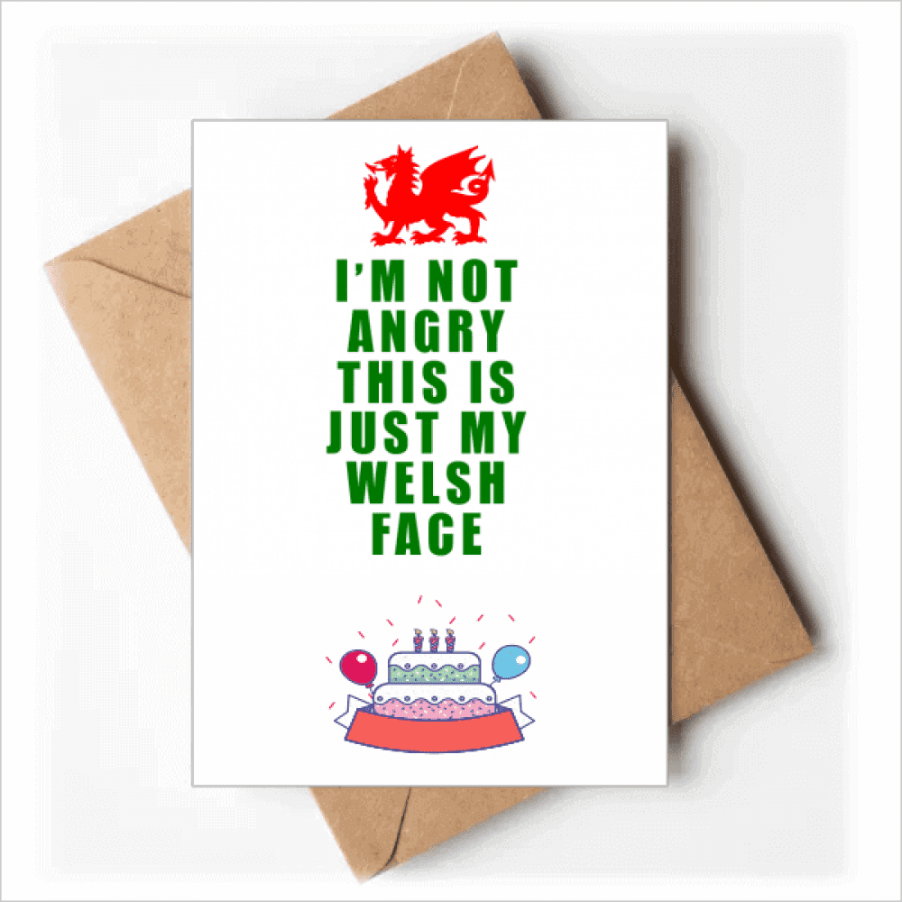 Welsh Face Emotional Culture Happy Birthday Greeting Cards Envelopes ...