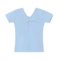 BLTIBY Girls Cotton V-Neck Plain T-Shirts Short Sleeve Tee Shirts ...