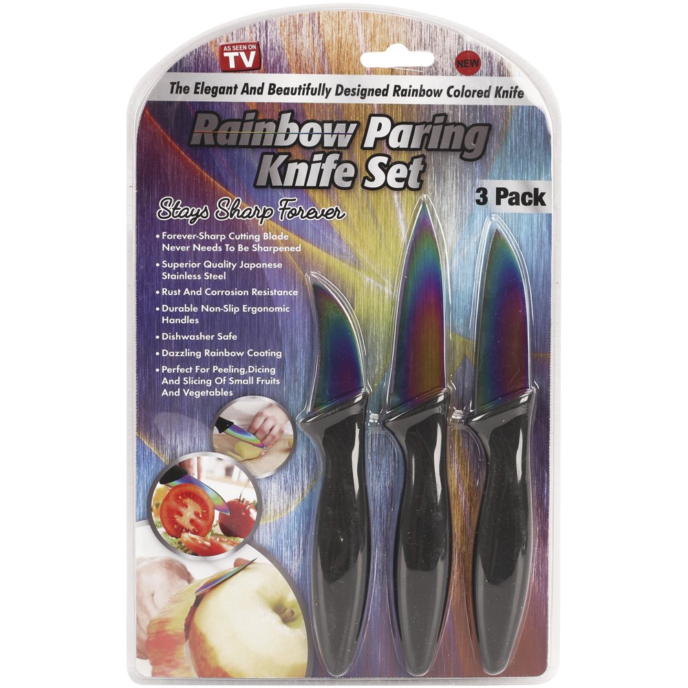 As Seen On TV Rainbow Knife 3-Piece Paring Set- - Walmart.com - Walmart.com