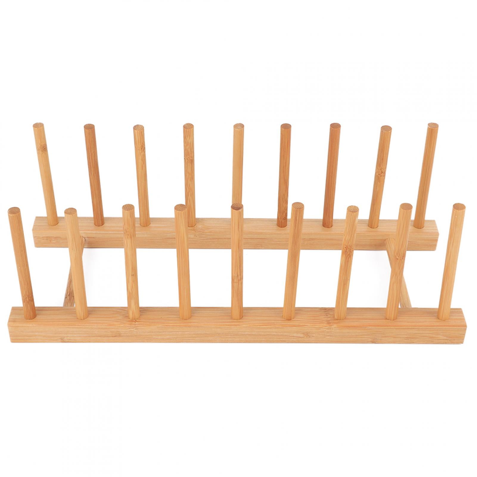 Click here for Dewin Plate Organizer bamboo Dish Rack Plates Kitc... prices