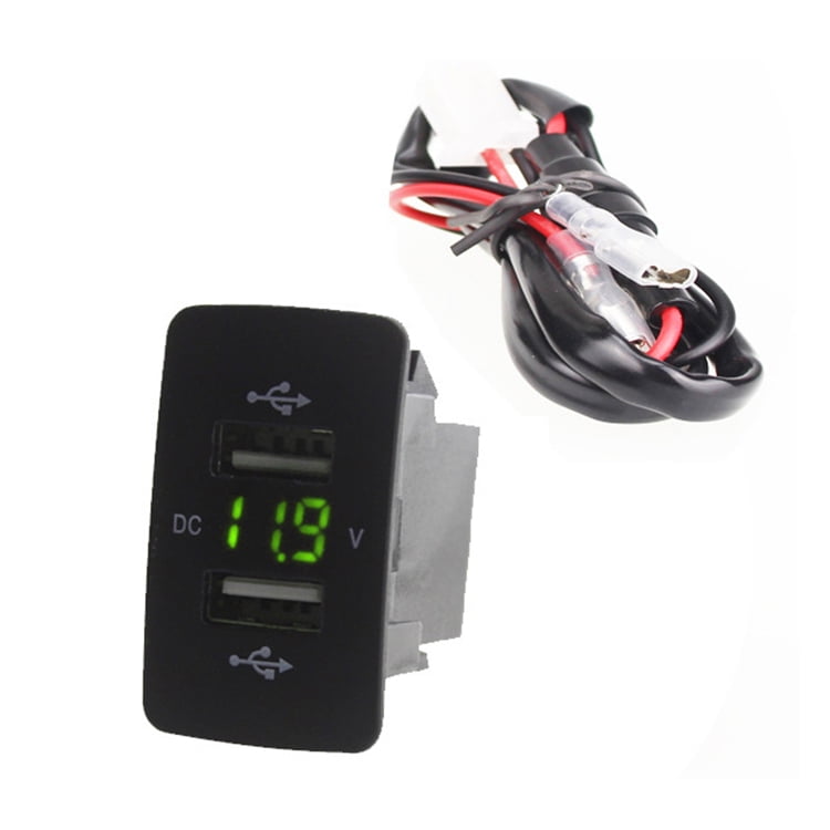 12V 24V Dual USB Car Charger Auto Adapter LED Voltmeter Socket For ...
