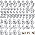 50pcs Antique Silver Fox Kitty Pendant Charms Tibetan Alloy Cute Cat ...