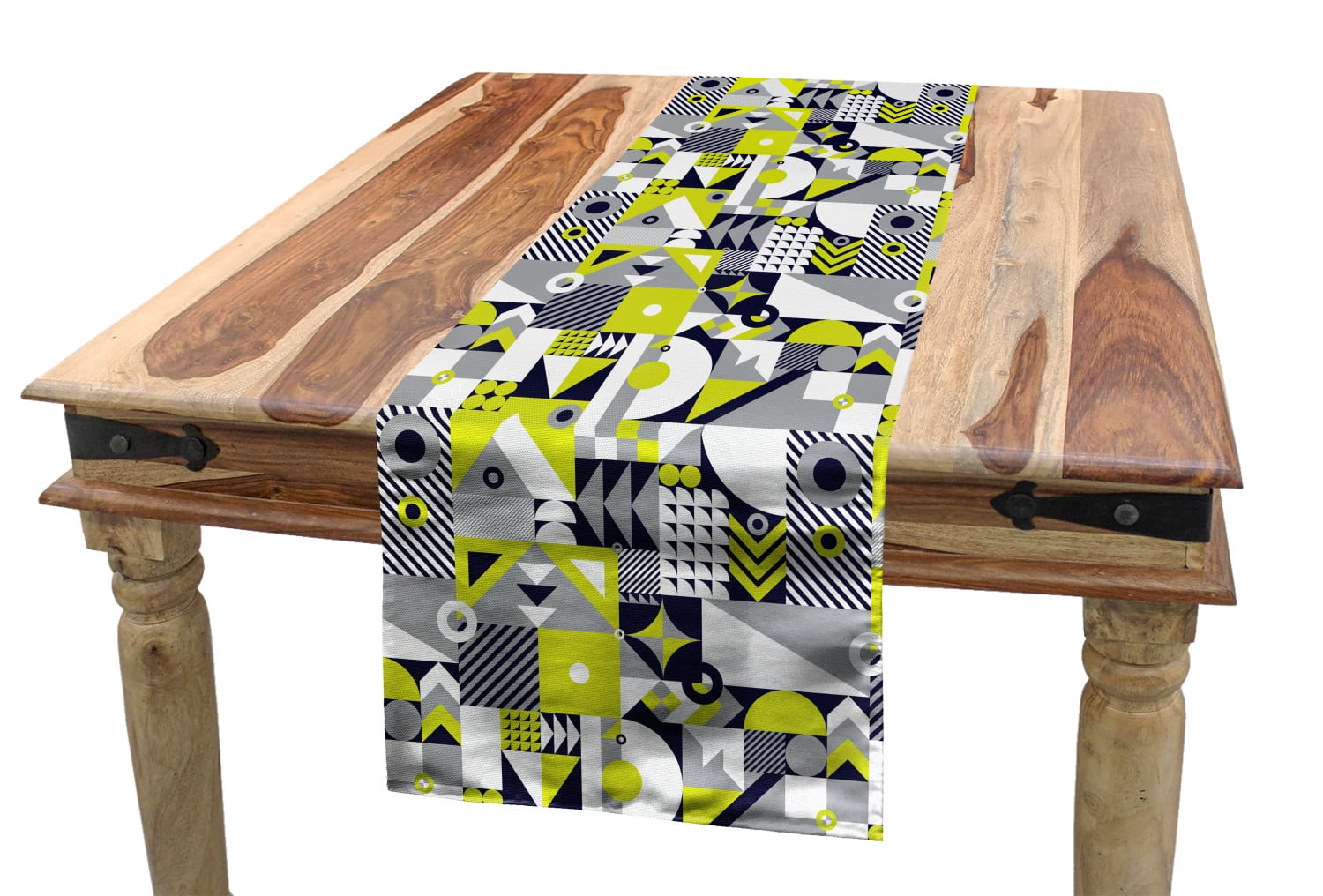 Abstract Table Runner, Contemporary Mosaic Pattern with Vibrant Color ...