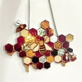 Rinhoo Bee Ornament Acrylic Hanging Honey Art Decor Geometric Honeycomb Pendant Gift for Garden ...