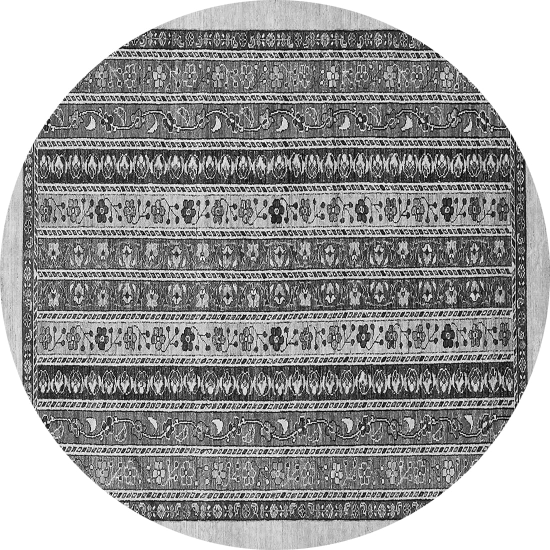 Ahgly Company Indoor Round Abstract Gray Modern Area Rugs, 4' Round ...