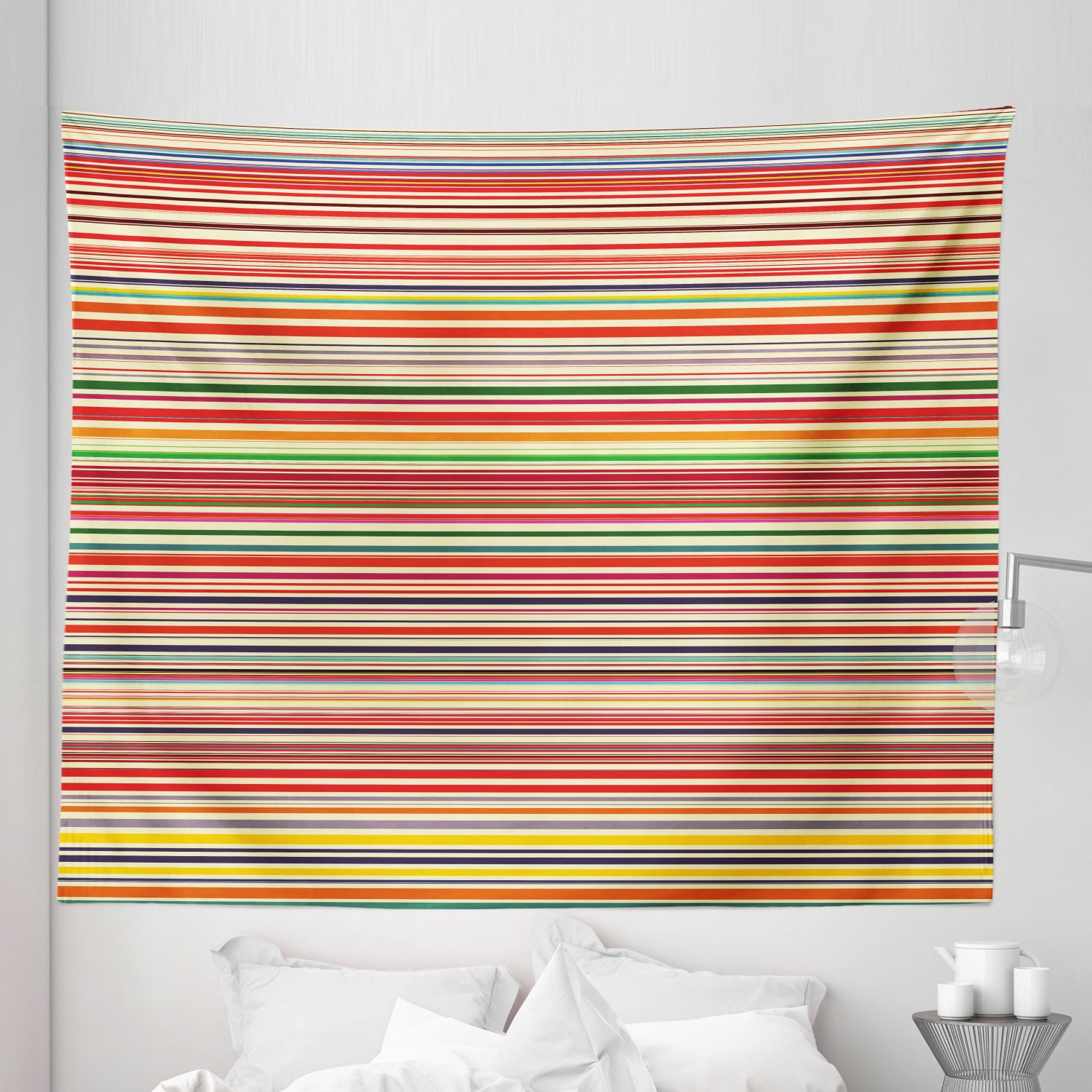 Colorful Tapestry, Vivid Horizontal Colorful Striped Lines Background ...