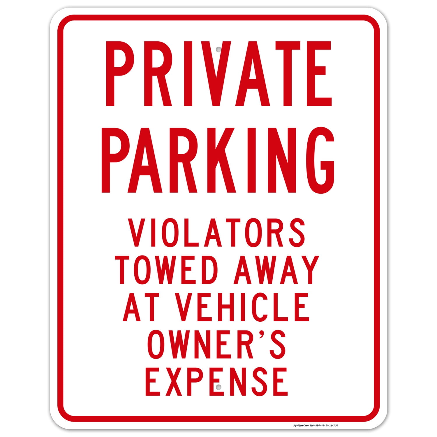 Private Parking Sign, No Parking Sign, - Walmart.com