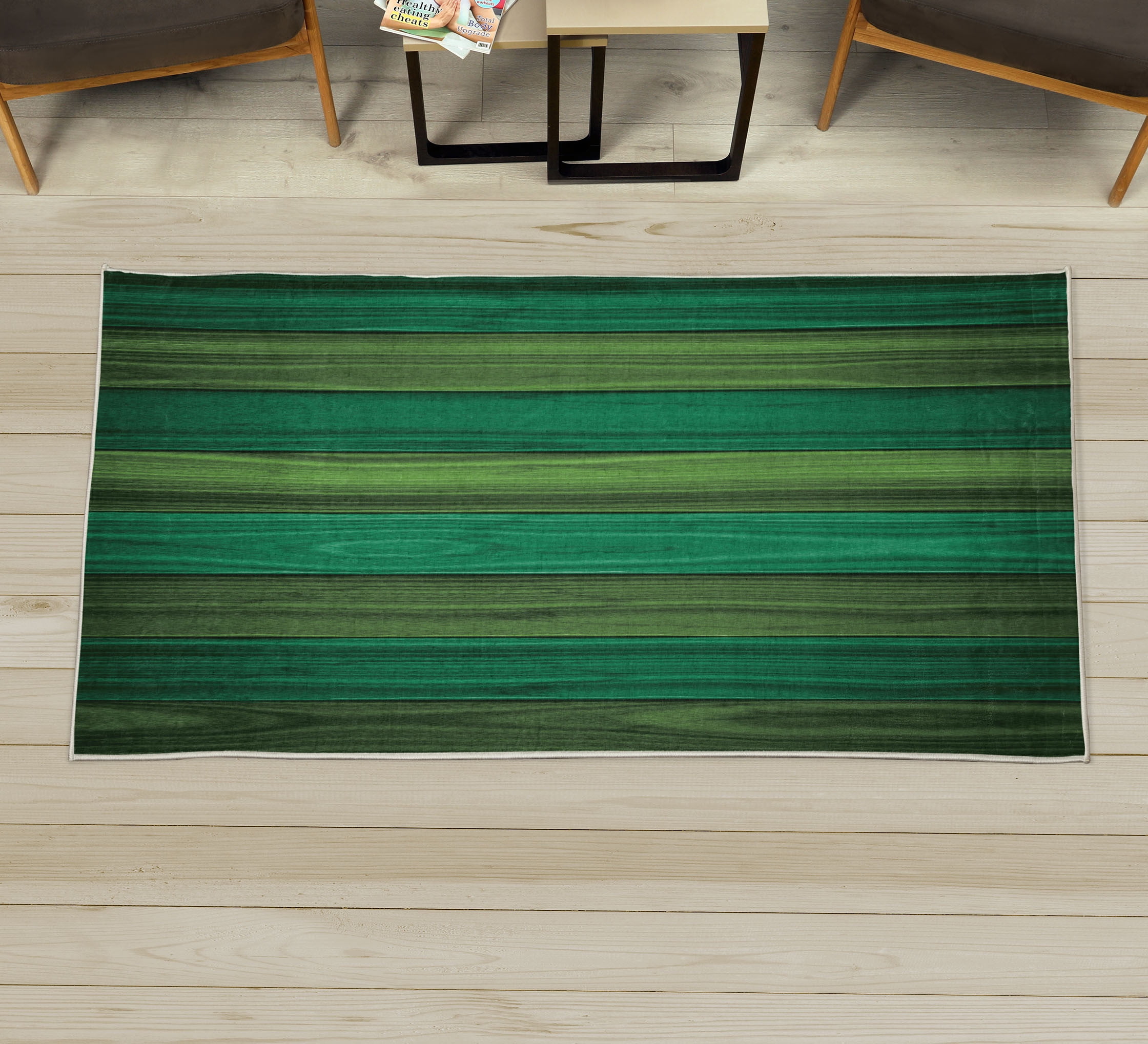 Rustic Decorative Rug, Vertical Wooden Planks Image Cottage Cabin Life ...