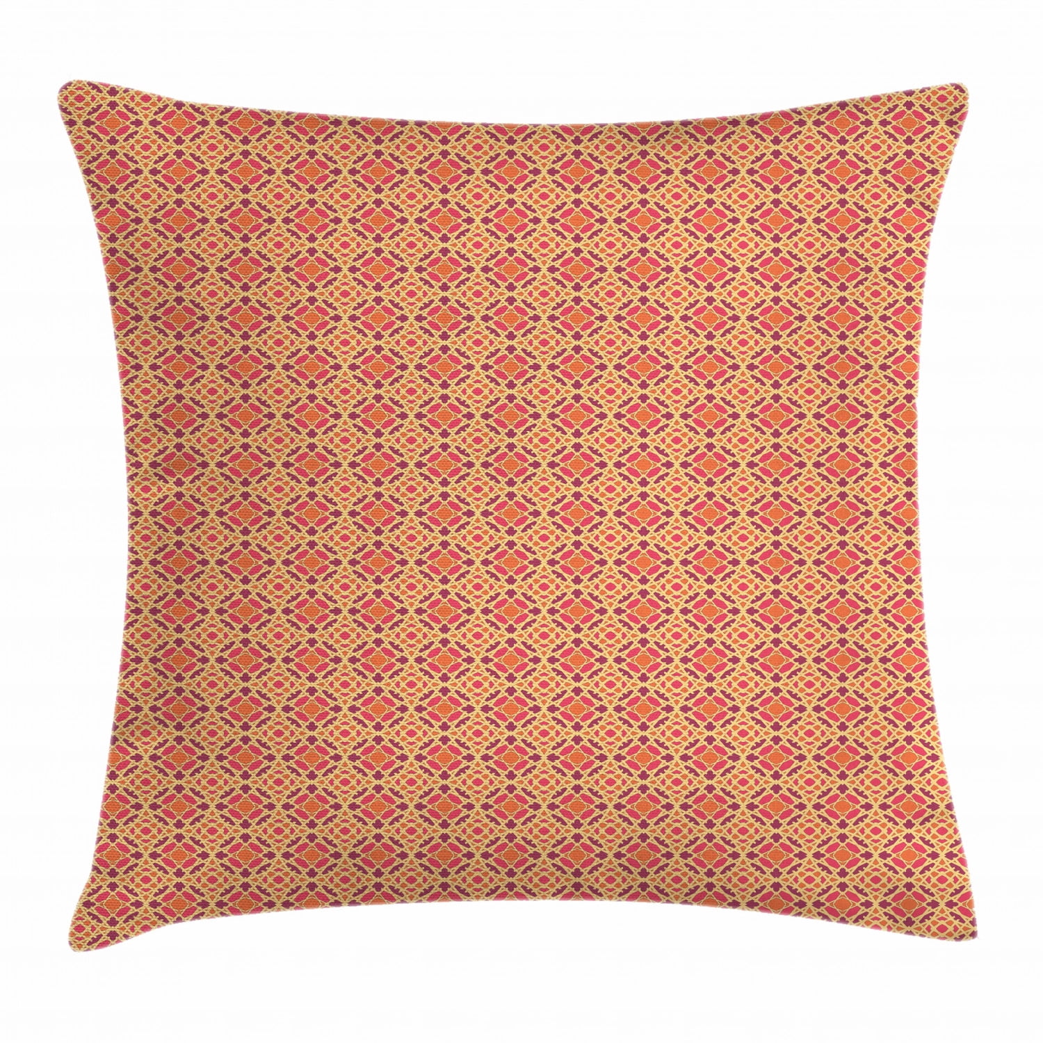 Geometric Throw Pillow Cushion Cover, Diagonal Lines with Ornamental ...